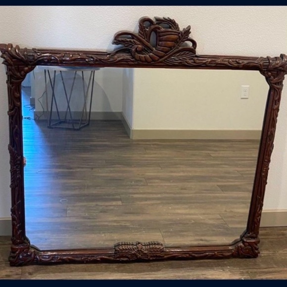 Wall Decor | Brown Mirror Toscano Mirror Classic Mirror Hardwood Wood ...